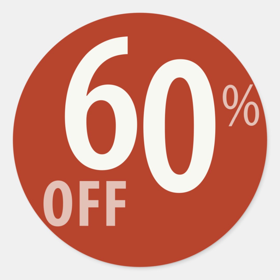 Powerful 60% OFF SALE Sign - Sticker | Zazzle