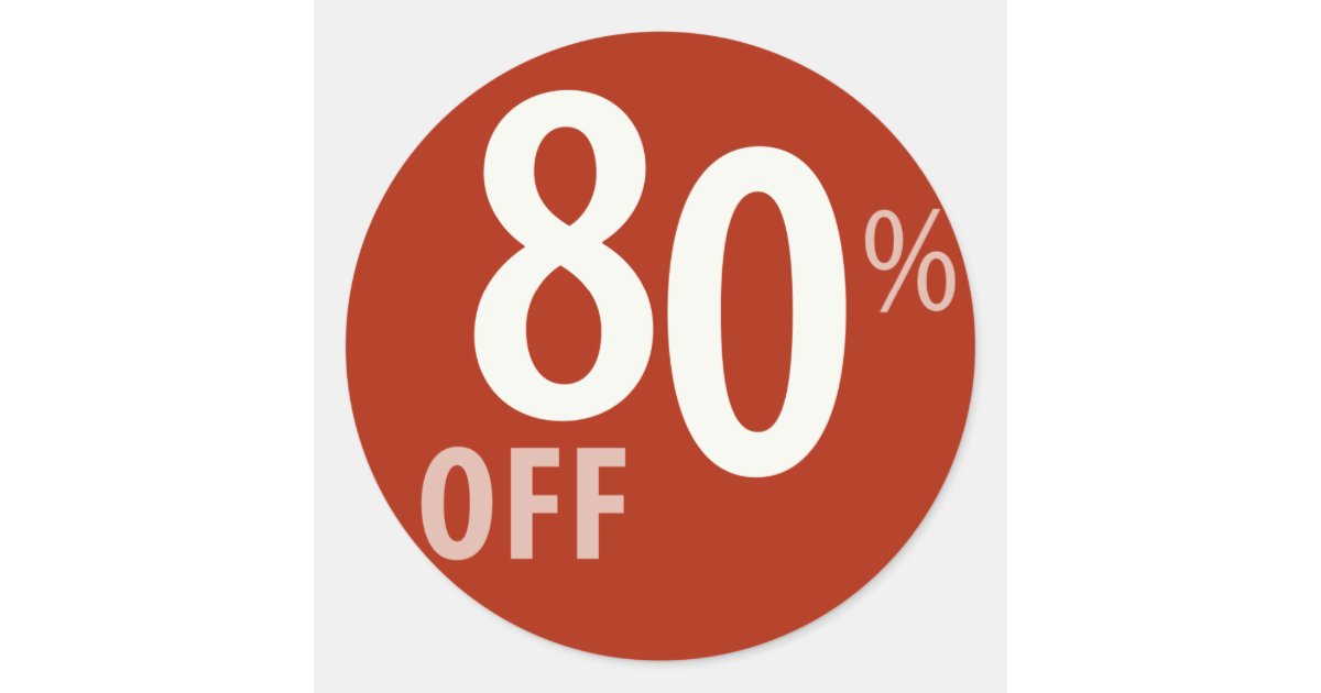 Powerful 80% OFF SALE Sign - Sticker | Zazzle