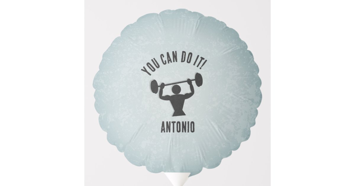 Powerlifter - Male Weight-lifting theme Motivation Balloon | Zazzle