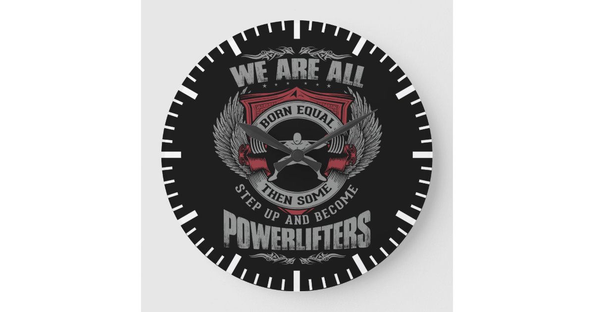 Powerlifting - STEP UP - Gym Workout Motivational Large Clock | Zazzle