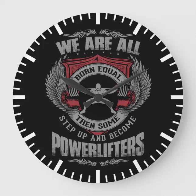 Powerlifting - STEP UP - Gym Workout Motivational Large Clock | Zazzle