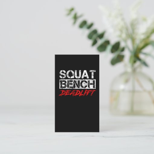 Powerlifting Workout Squat Bench Deadlift Sports Business Card | Zazzle