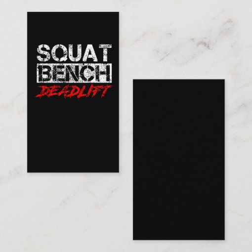 Powerlifting Workout Squat Bench Deadlift Sports Business Card | Zazzle
