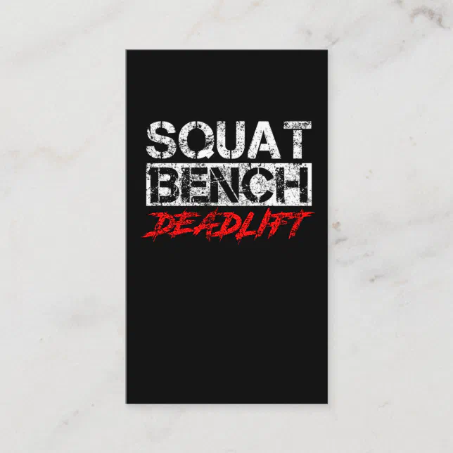 Powerlifting Workout Squat Bench Deadlift Sports Business Card | Zazzle