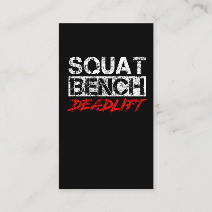Powerlifting Workout Squat Bench Deadlift Sports Business Card | Zazzle
