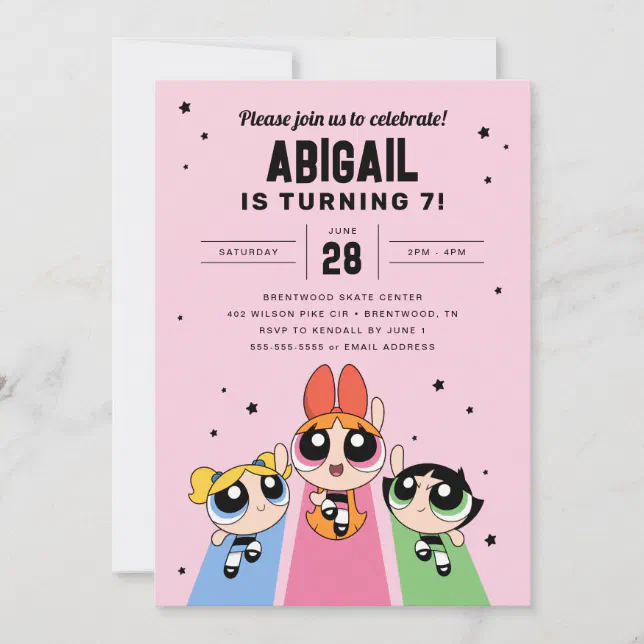 Powerpuff Girls Birthday - Pink Invitation | Zazzle