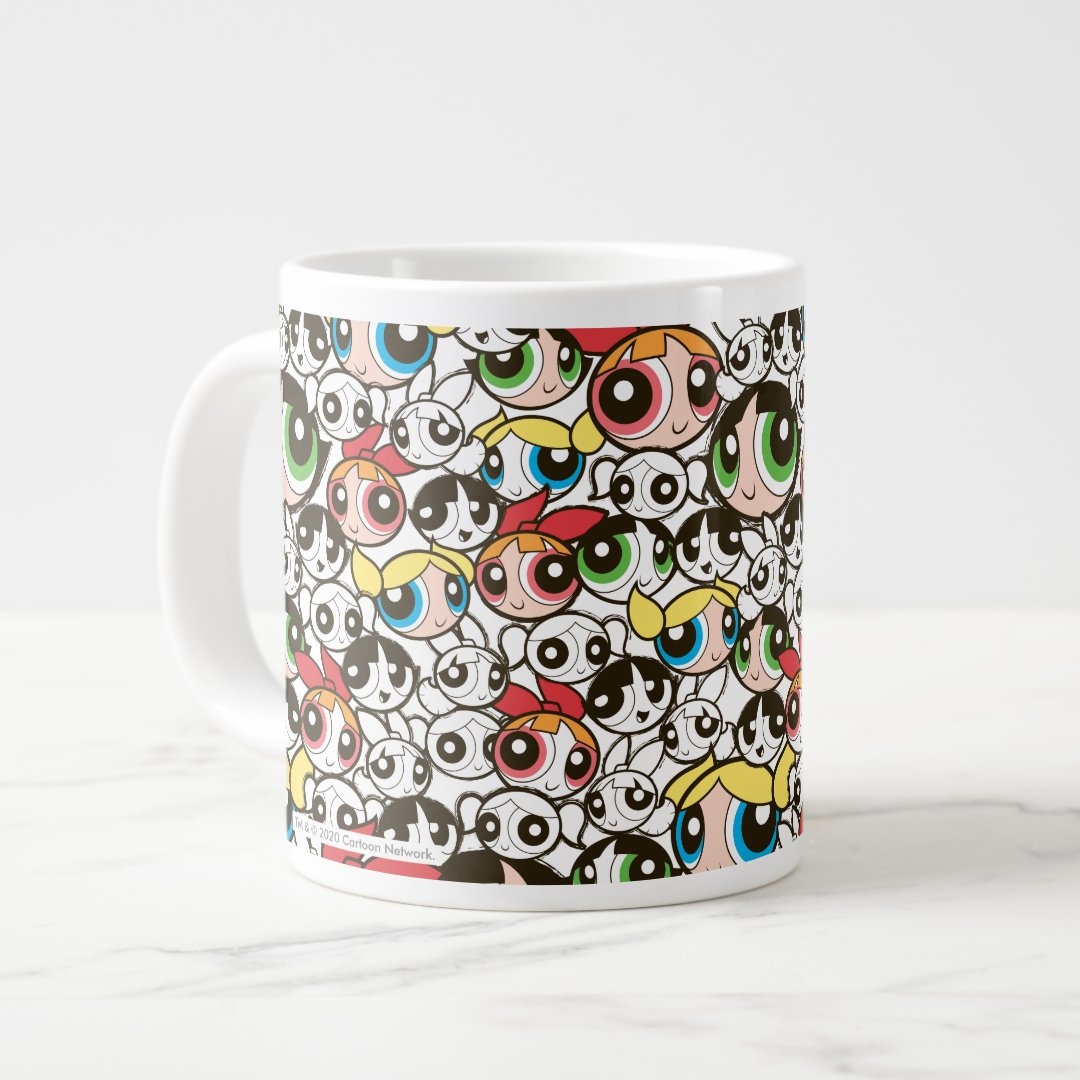 Powerpuff Girls Face Pattern Giant Coffee Mug | Zazzle