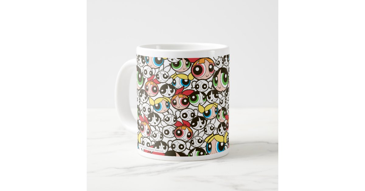 Powerpuff Girls Face Pattern Giant Coffee Mug | Zazzle