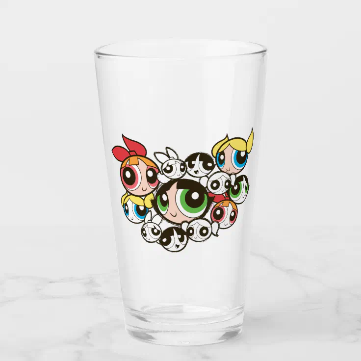 Powerpuff Girls Face Pattern Glass | Zazzle