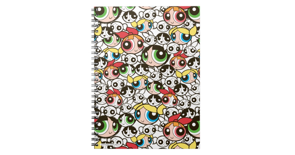 Powerpuff Girls Face Pattern Notebook | Zazzle