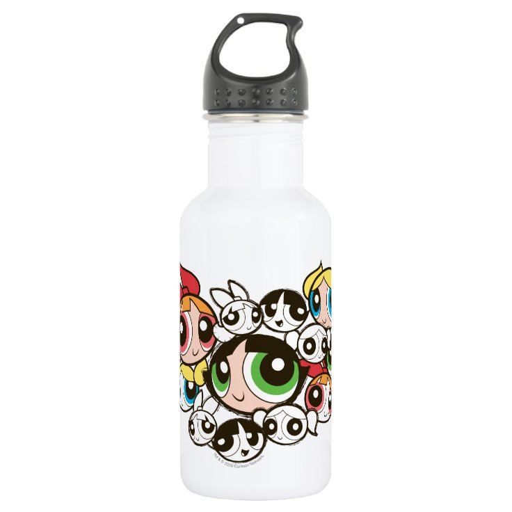 Powerpuff Girls Face Pattern Stainless Steel Water Bottle | Zazzle