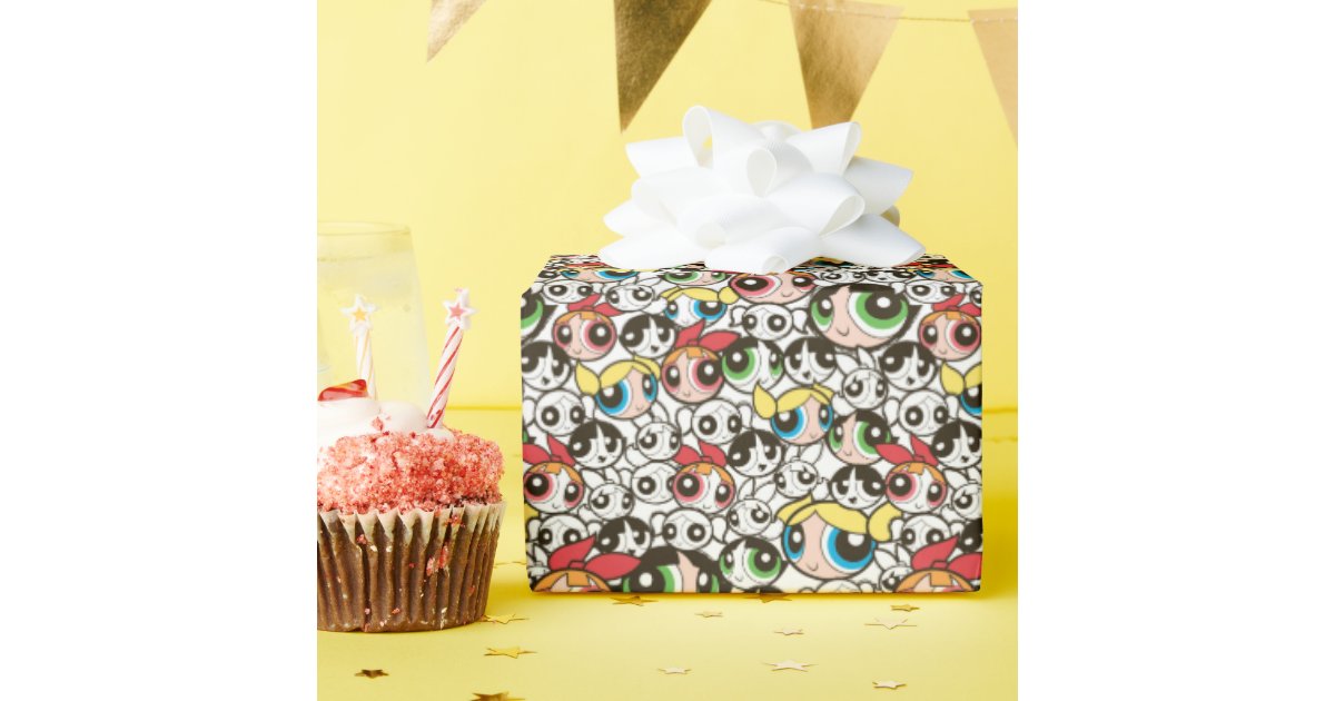 Powerpuff Girls Face Pattern Wrapping Paper | Zazzle