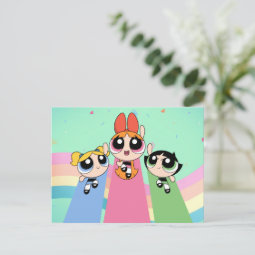 Powerpuff Girls Fly High Invitation Postcard | Zazzle