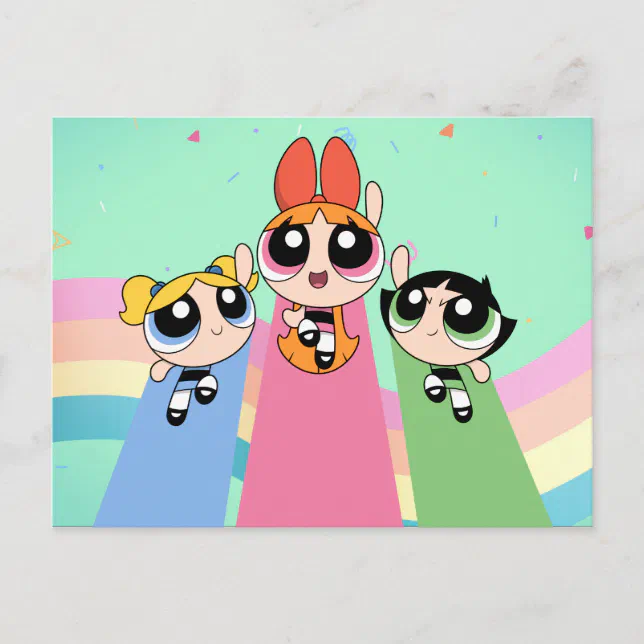 Powerpuff Girls Fly High Invitation Postcard | Zazzle