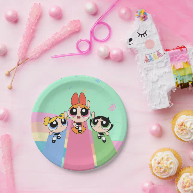 Powerpuff Girls Fly High Paper Plates | Zazzle