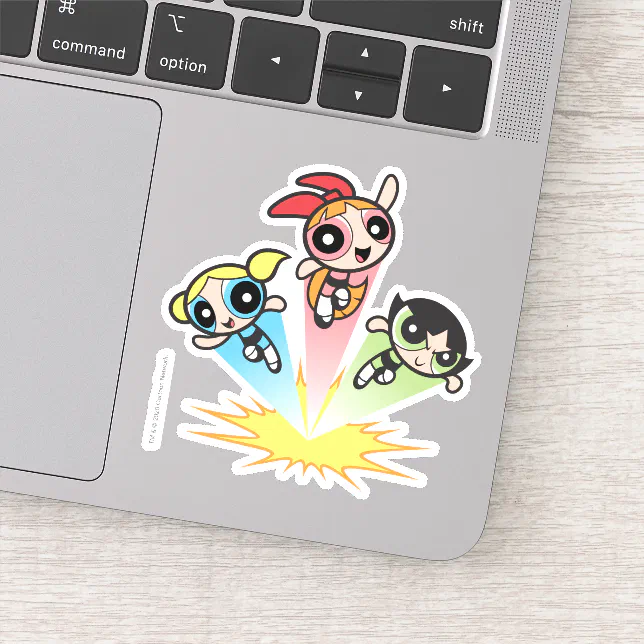 Powerpuff Girls Launch Into The Air Sticker | Zazzle