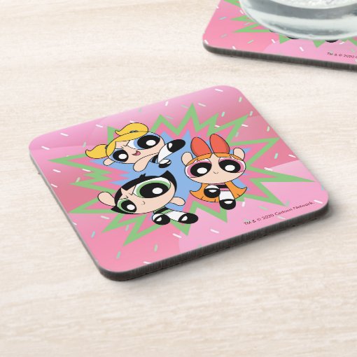 Powerpuff Girls Powfactor Beverage Coaster | Zazzle
