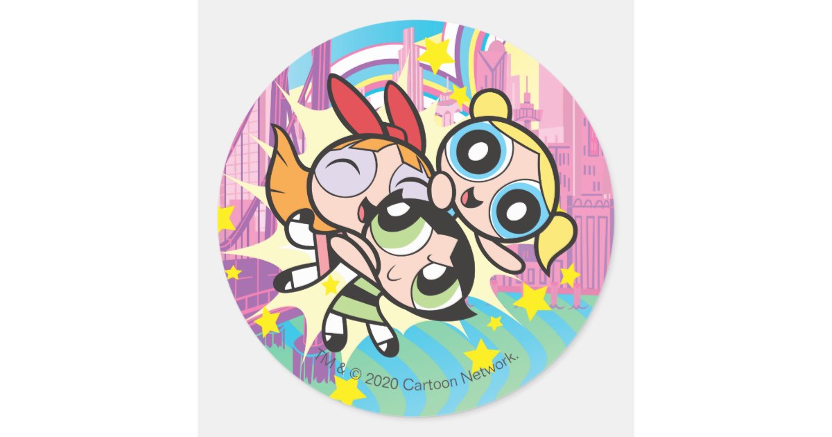Powerpuff Girls Rule Classic Round Sticker | Zazzle