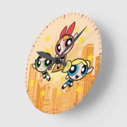 Powerpuff Girls Save The Day Round Clock | Zazzle