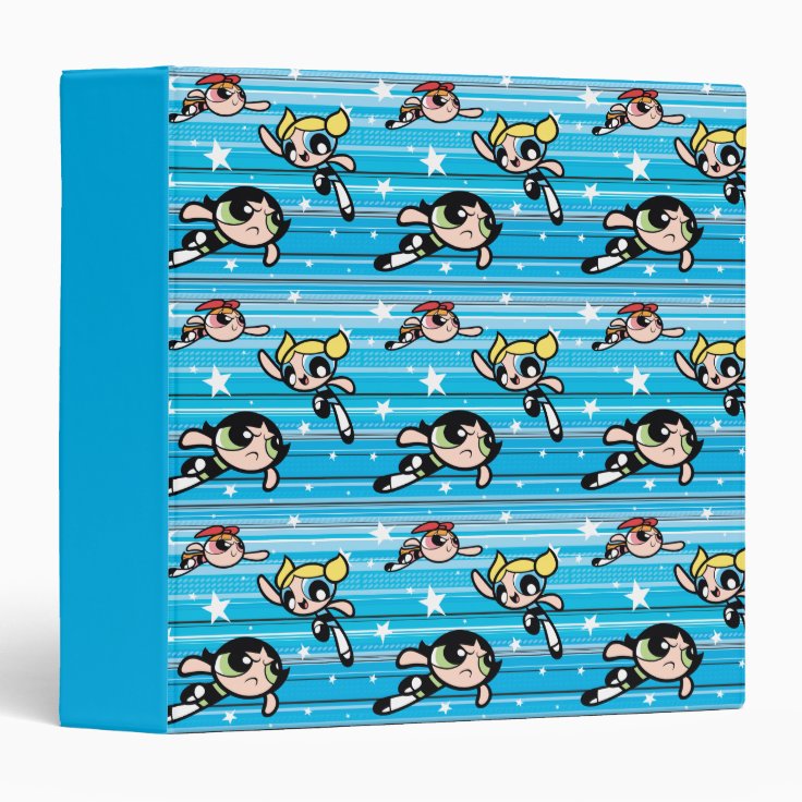 Powerpuff Girls Star Pattern 3 Ring Binder | Zazzle