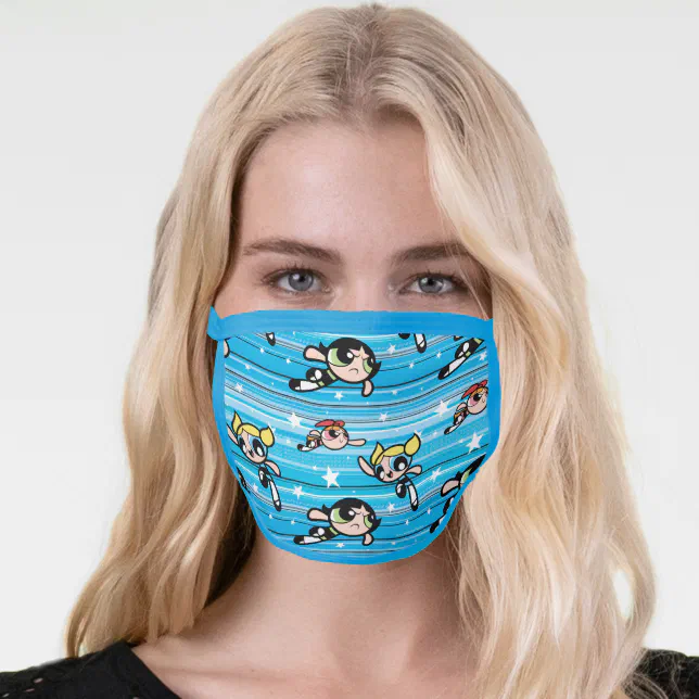 Powerpuff Girls Star Pattern Face Mask | Zazzle