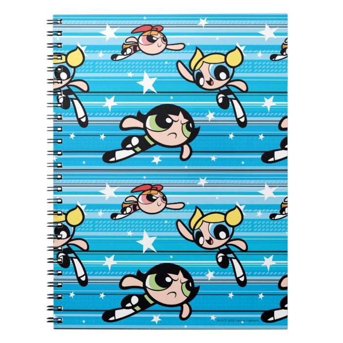 Powerpuff Girls Star Pattern Notebook | Zazzle.com