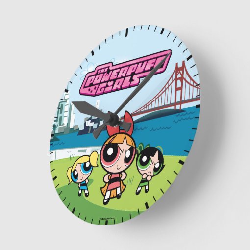 Powerpuff Girls Super Fierce Round Clock | Zazzle