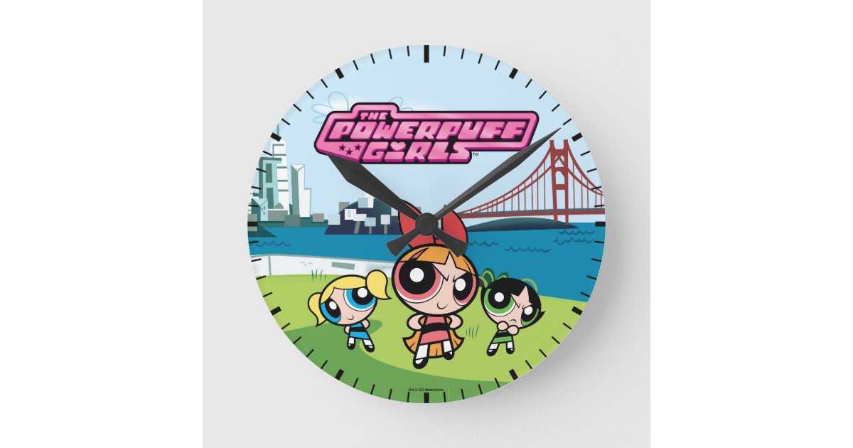 Powerpuff Girls Super Fierce Round Clock | Zazzle