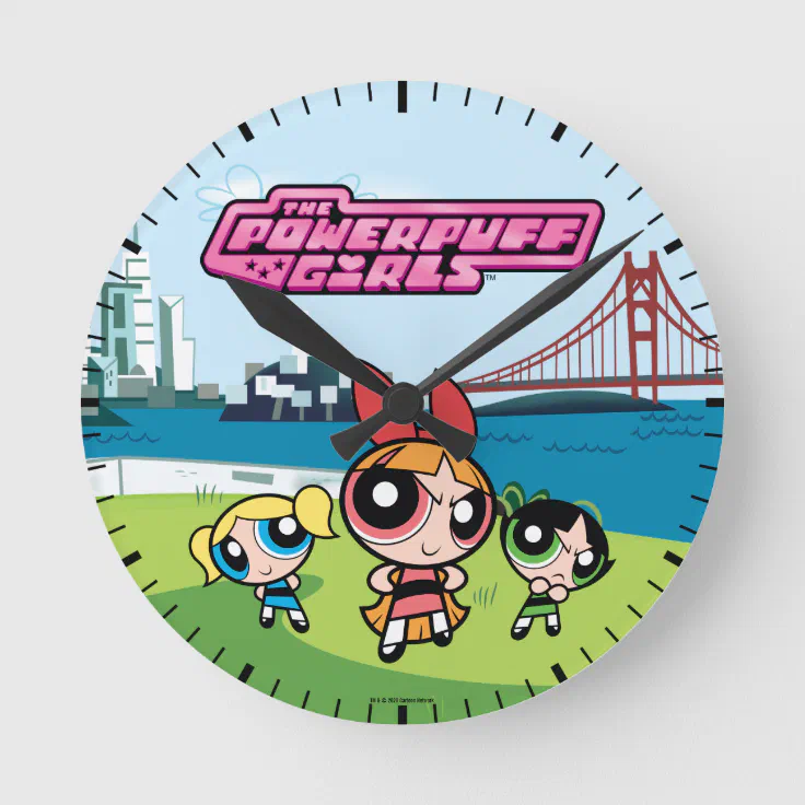 Powerpuff Girls Super Fierce Round Clock | Zazzle