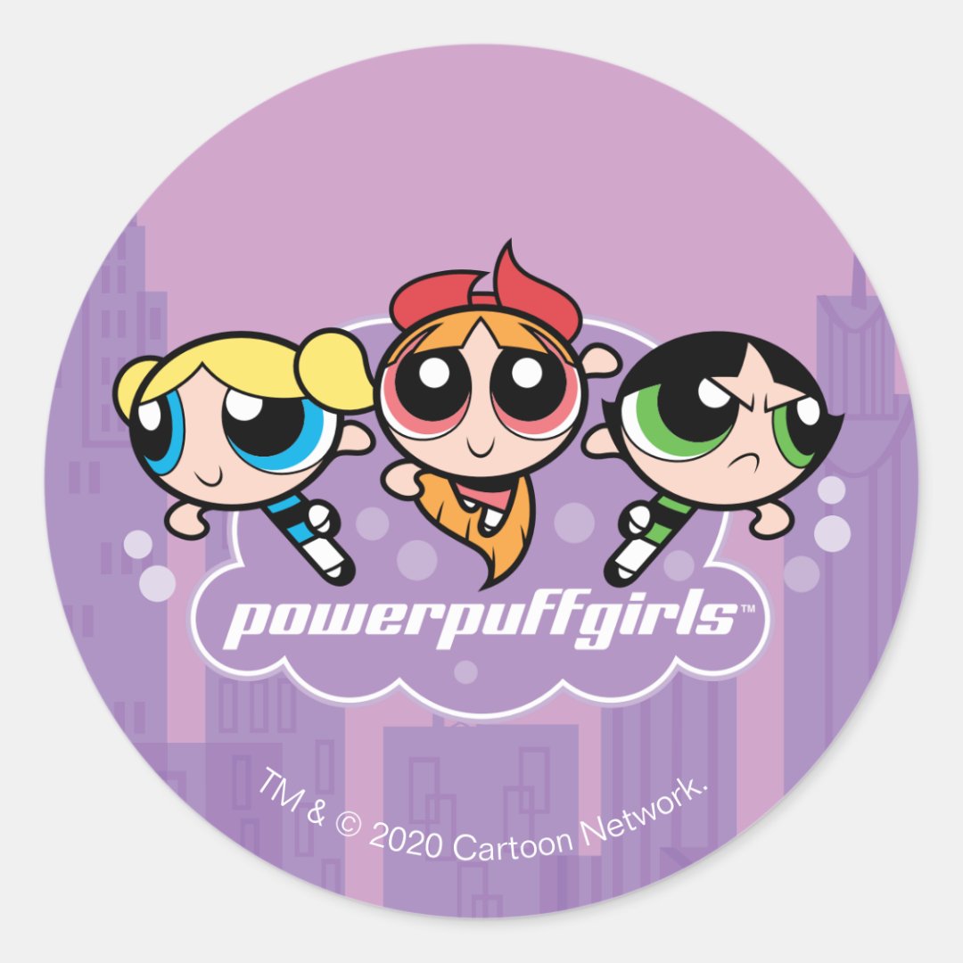 Powerpuff Girls Team Logo Classic Round Sticker | Zazzle