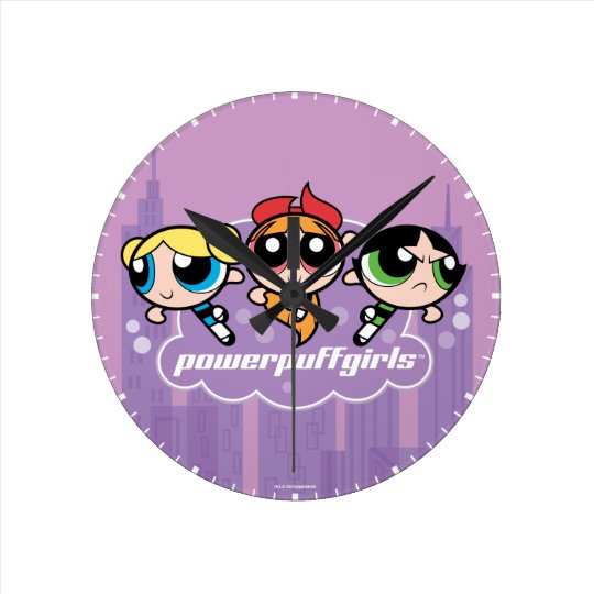 Powerpuff Girls Team Logo Round Clock | Zazzle.com