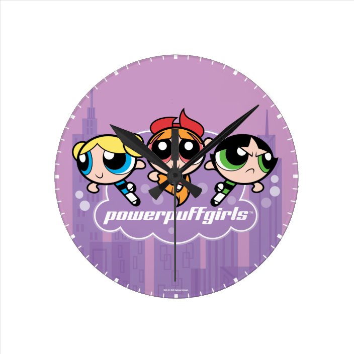 Powerpuff Girls Team Logo Round Clock | Zazzle.com