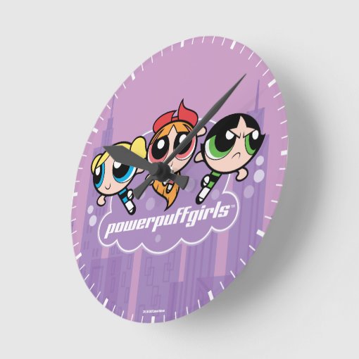 Powerpuff Girls Team Logo Round Clock | Zazzle