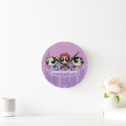 Powerpuff Girls Team Logo Round Clock | Zazzle