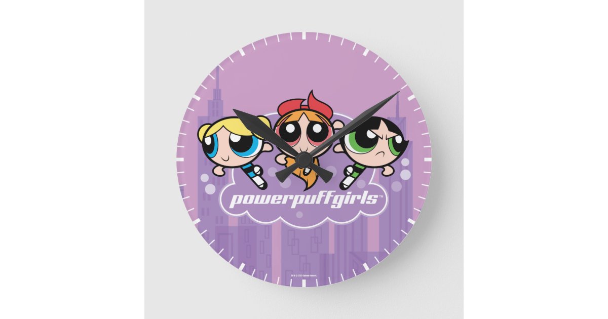 Powerpuff Girls Team Logo Round Clock | Zazzle