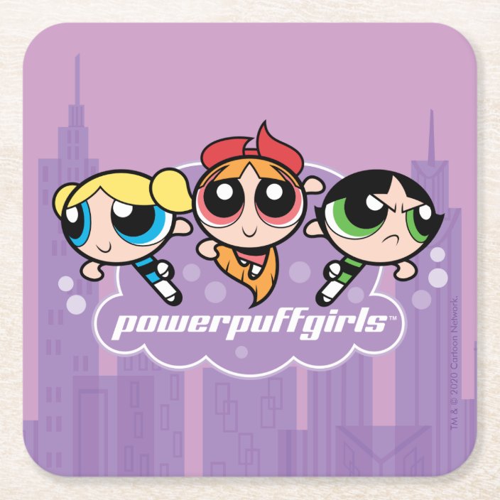 Powerpuff Girls Team Logo Square Paper Coaster | Zazzle.com