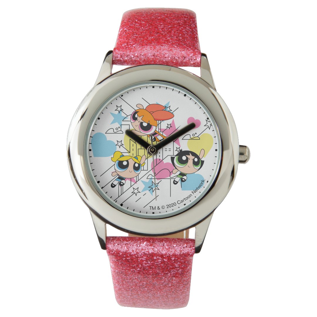 Powerpuff Girls Townsville Pattern Watch | Zazzle