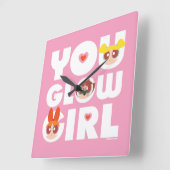 Powerpuff Girls: You Glow Girl Square Wall Clock | Zazzle