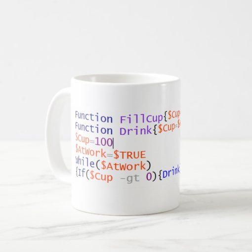 PowerShell Coffee script mug | Zazzle