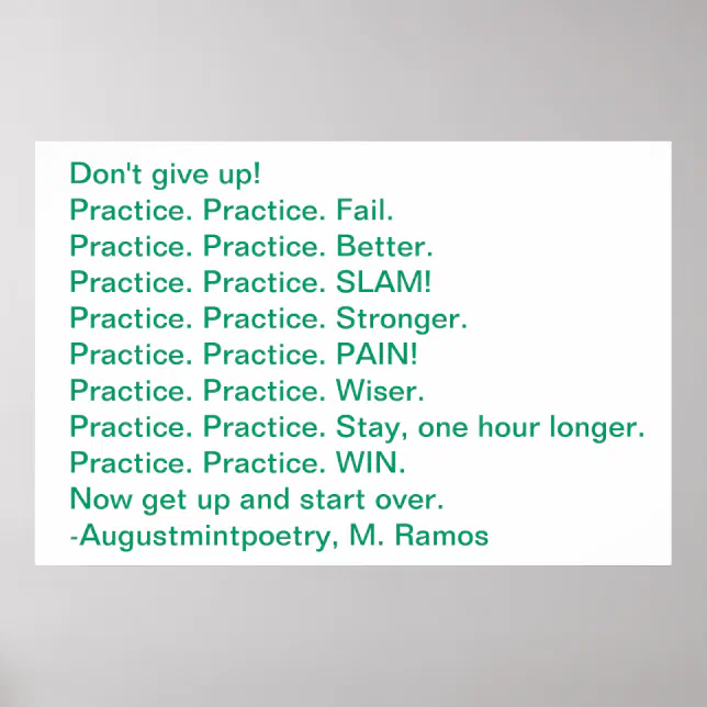 Practice Motivation Poster | Zazzle