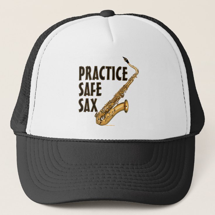 Practice Safe Sax - Tenor Trucker Hat | Zazzle