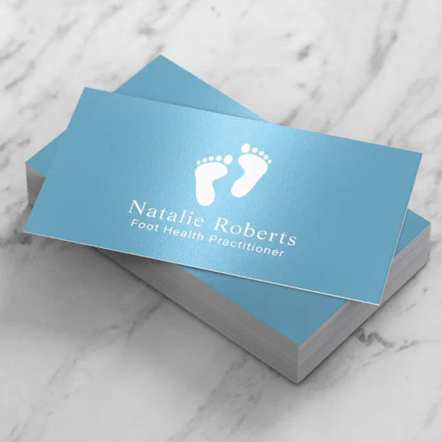 Practitioner Modern Baby Blue Foot Care Spa Business Card | Zazzle