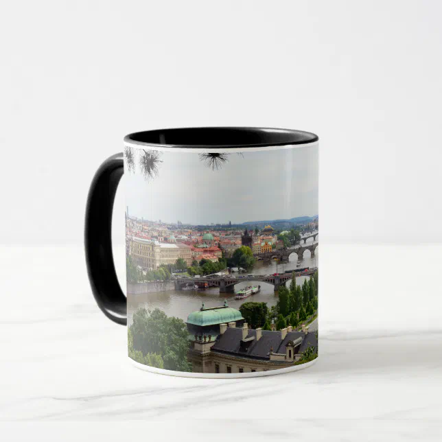 Prague Bridges Panorama, Vltava river, Czechia Mug | Zazzle