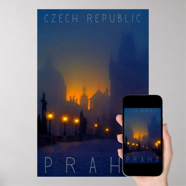 Prague by Night, Praha, Czech Republic Poster | Zazzle
