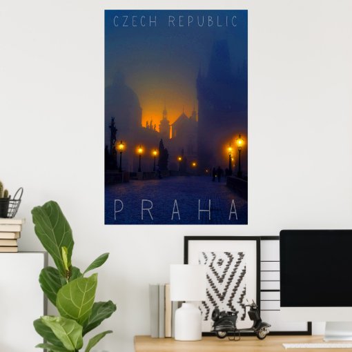 Prague by Night, Praha, Czech Republic Poster | Zazzle