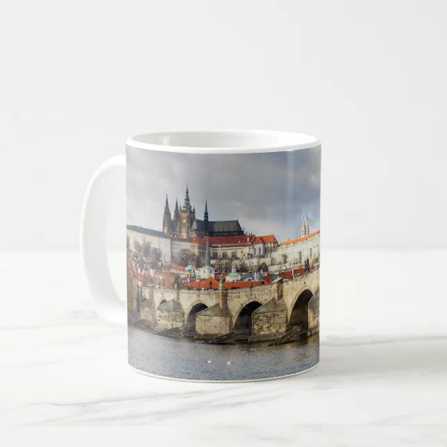 Prague Castle and Charles Bridge souvenir photo Coffee Mug | Zazzle