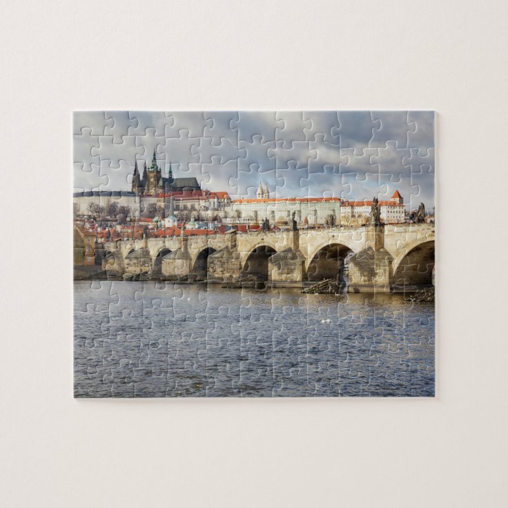 Prague Castle and Charles Bridge souvenir photo Jigsaw Puzzle | Zazzle