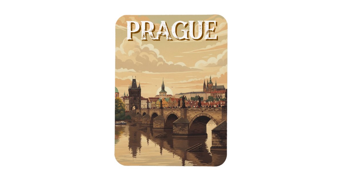 Prague Castle and charles Bridge Travel Magnet | Zazzle