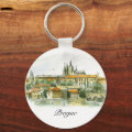 Prague Castle basic button key chain | Zazzle