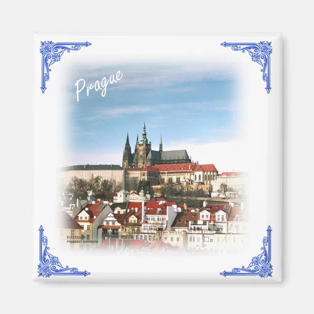 Prague city and castle-Czech republic magnet | Zazzle